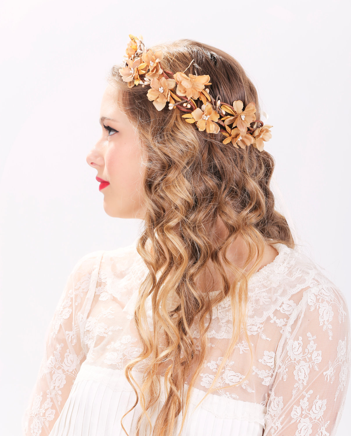 Rustic Flower Crown Bridal Headband, Flower Crown, Headpiece, Wedding ...
