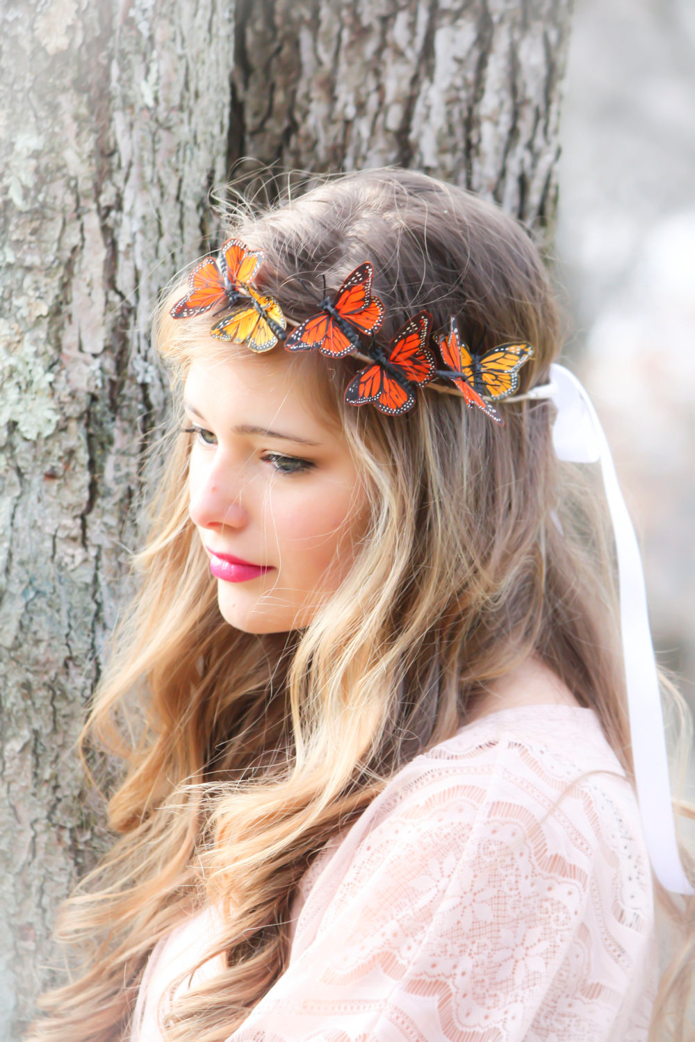 Gold And Red Monarch Butterfly Hair Crown, Butterfly Hair Crown on Luulla