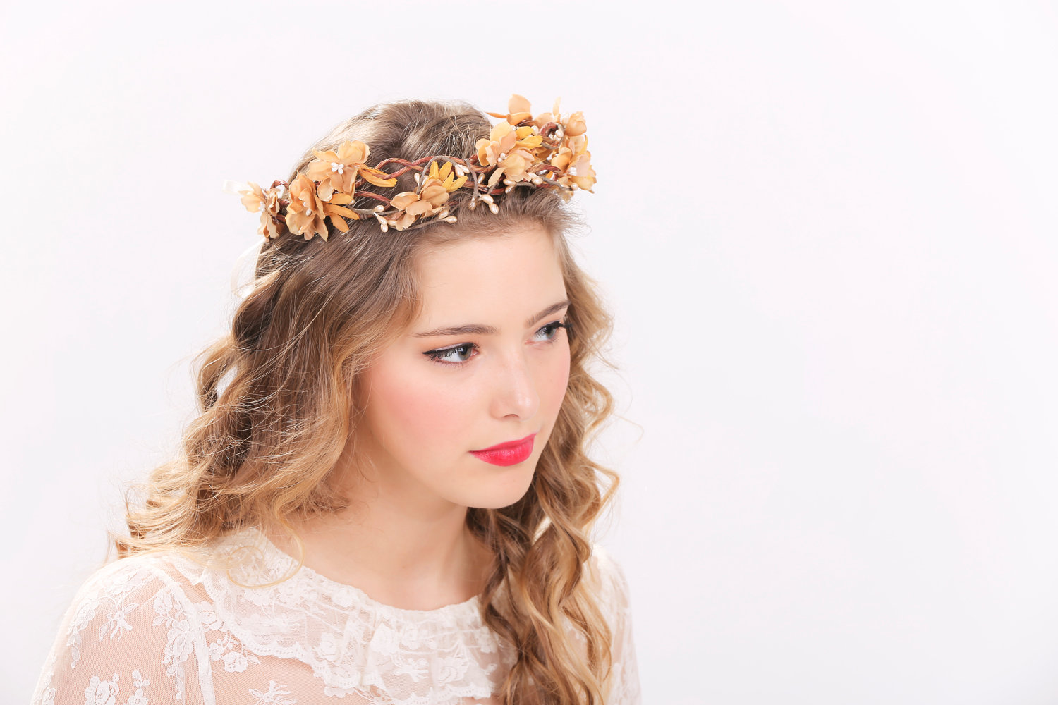 Rustic Flower Crown Bridal Headband, Flower Crown, Headpiece, Wedding ...